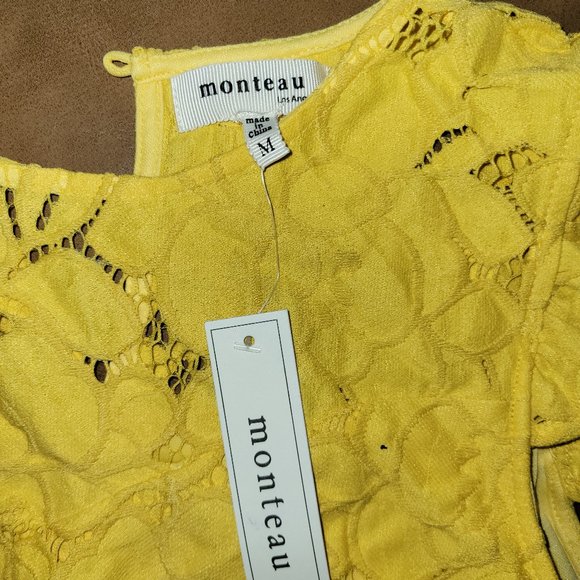 Monteau | Tops | Monteau Yellow Blouse | Poshmark